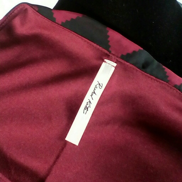 Rachel Kate | Dresses | Rachel Kate Burgundy Chiffon Chevron Midi Dress ...